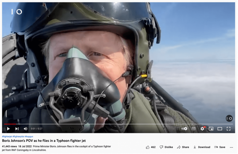 This video does not show British Prime Minister Boris Johnson flying a ...