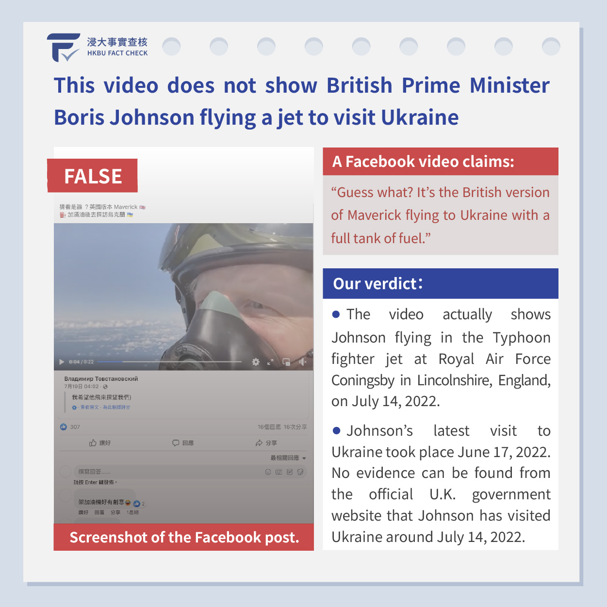 This video does not show British Prime Minister Boris Johnson flying a ...
